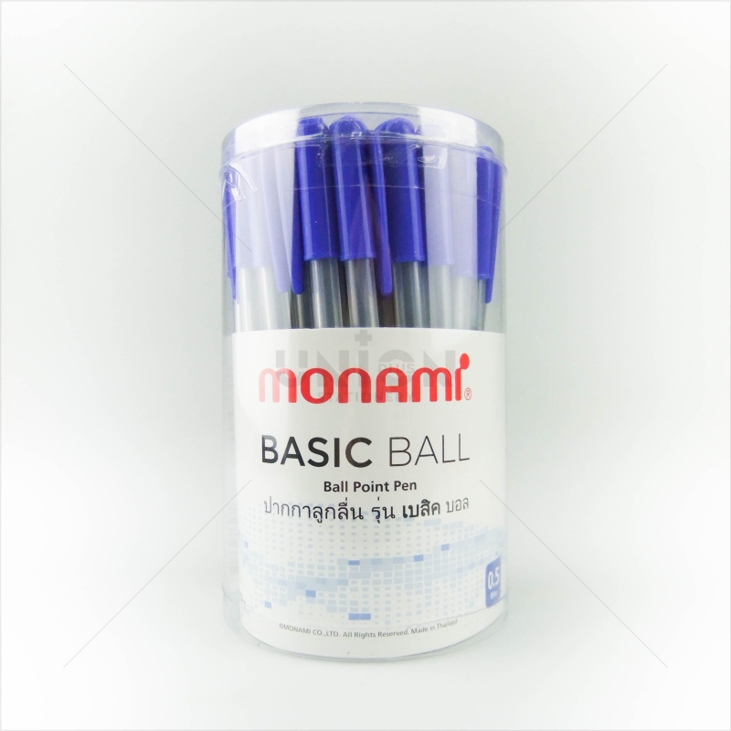 MONAMI ปากกาลูกลื่น ปลอก BASIC BALL 0.5 น้ำเงิน